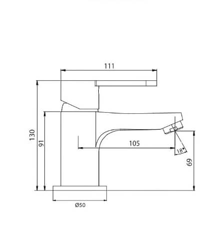 ברז פרח לכיור רחצה CLEAR פיה קצרה קבועה חמת | עכשיו במחיר מבצע | הכל לבניין